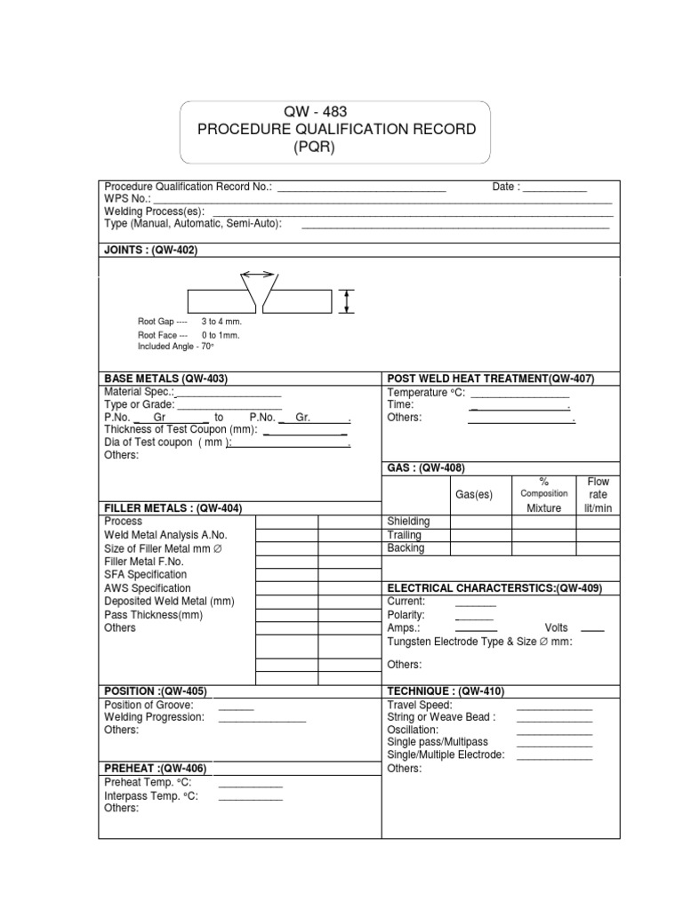 STD PQR Format PDF | PDF | Welding | Construction