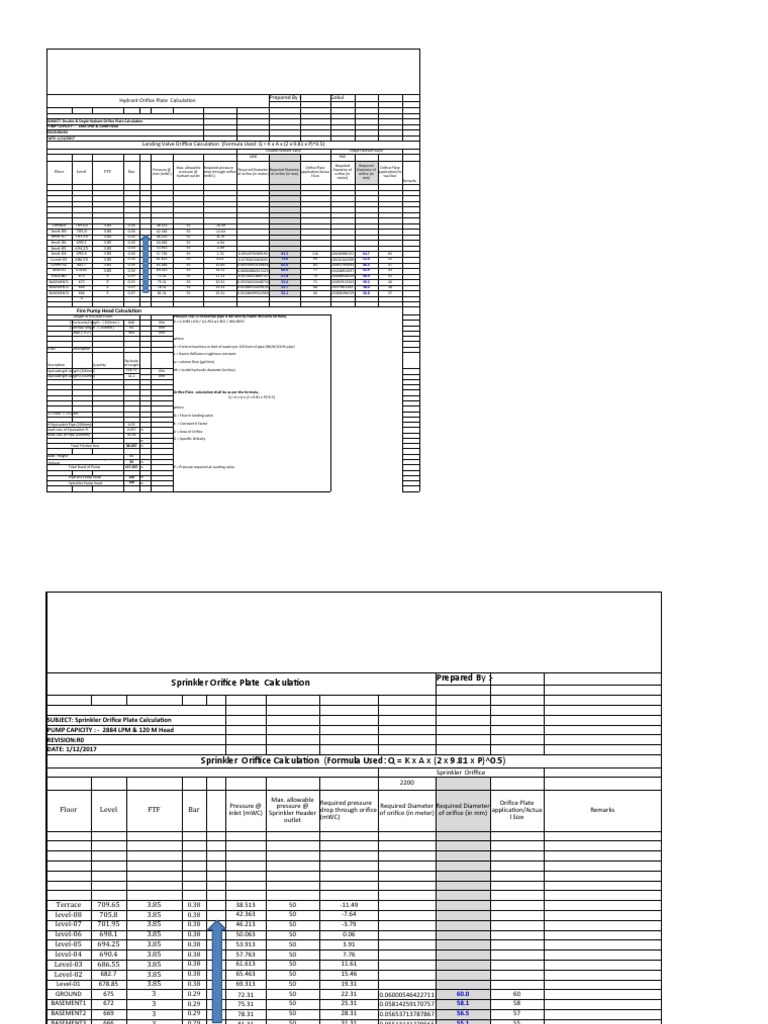 Hydrant Orifice Calculation | PDF | Fluid Dynamics | Energy Technology