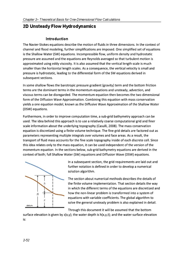 2d Unsteady Flow Hydrodynamics | Download Free PDF | Fluid Dynamics | Equations