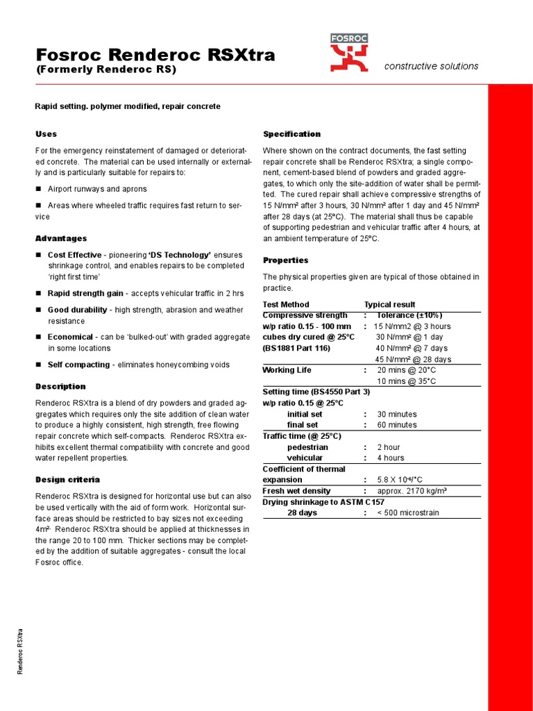 Renderoc HS PDF Concrete Materials, 54% OFF