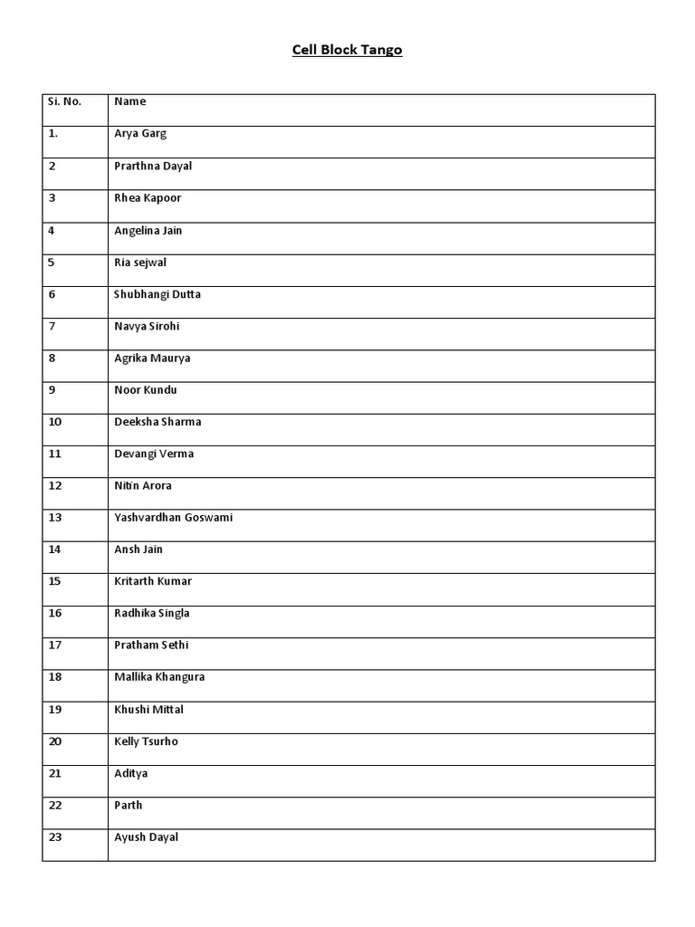 Cell Block Tango | PDF