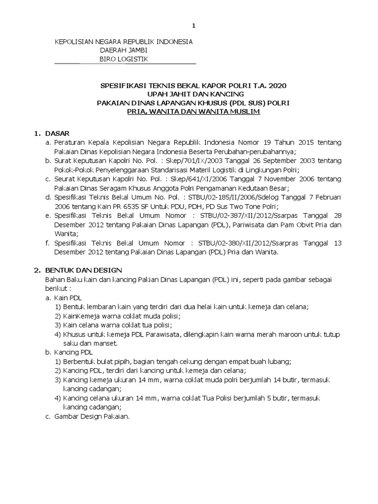 Stbu Jahit PDL 1 PDL Sus | PDF