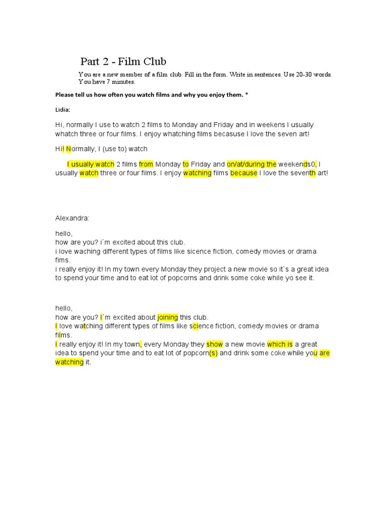 Aptis - Part 2 (Film Club) PDF | PDF