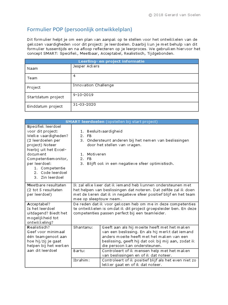 Competentiemonitor Pop Jesper Meesterproef | PDF
