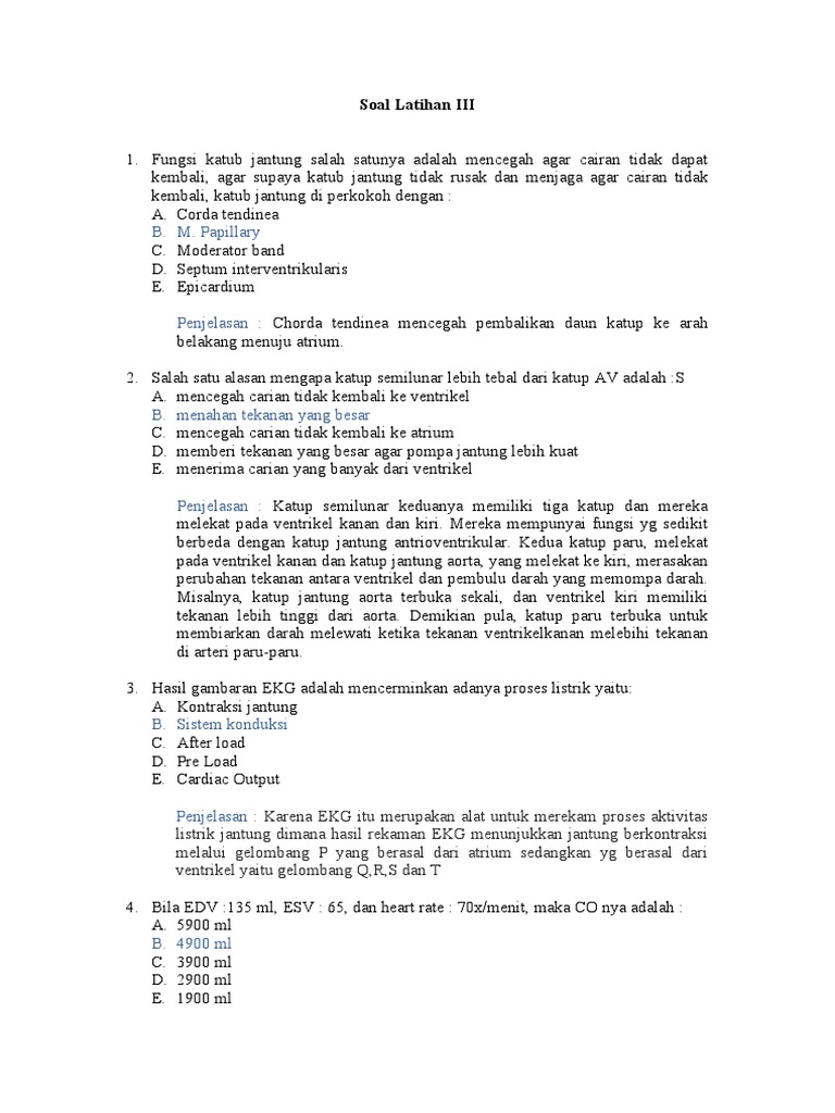 Soal Latihan Faal | PDF