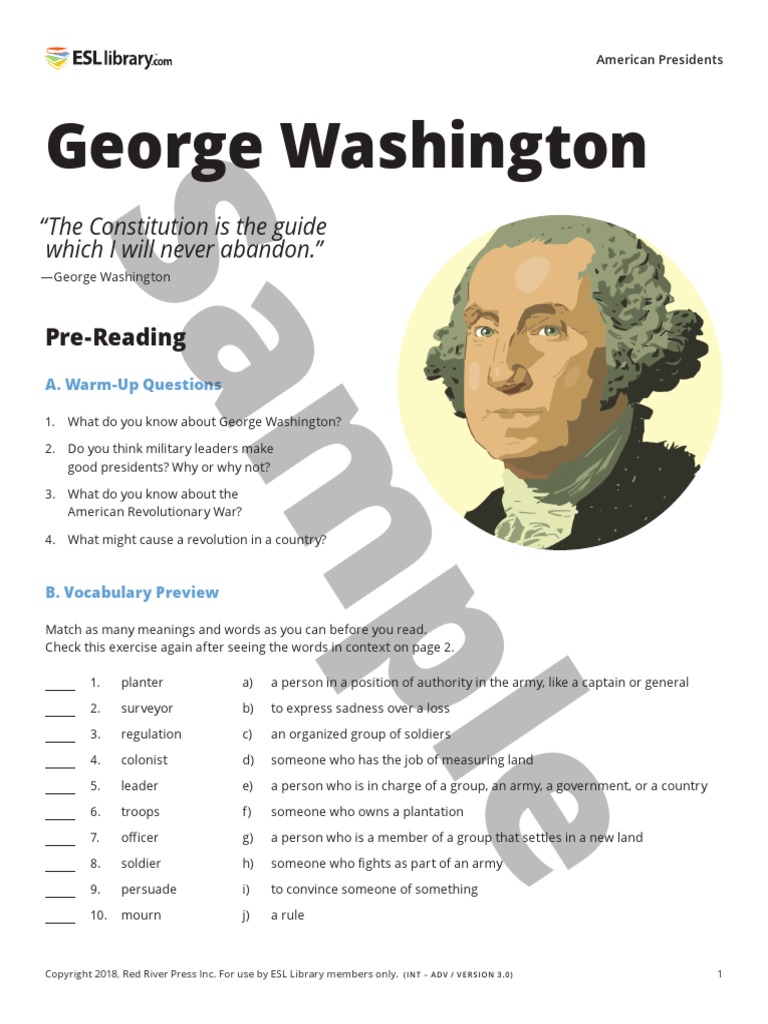 American-Presidents Sample ESL-Library | PDF | George Washington ...