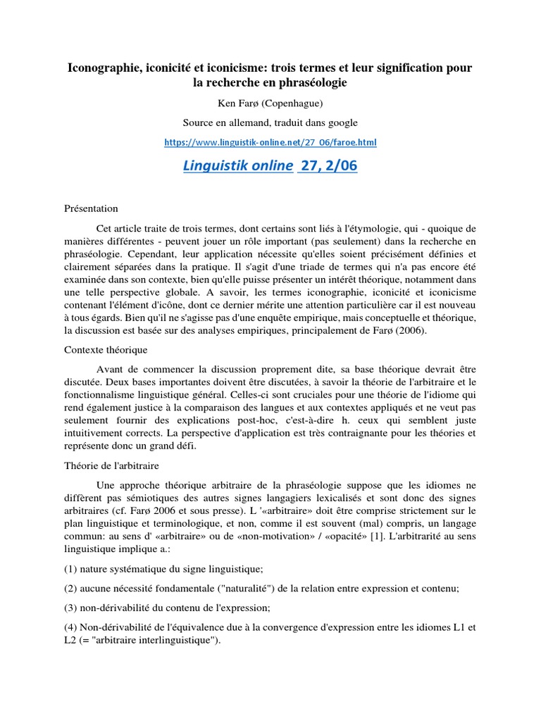 Iconographie et Phraséologie: Concepts clés | PDF | Traductions ...