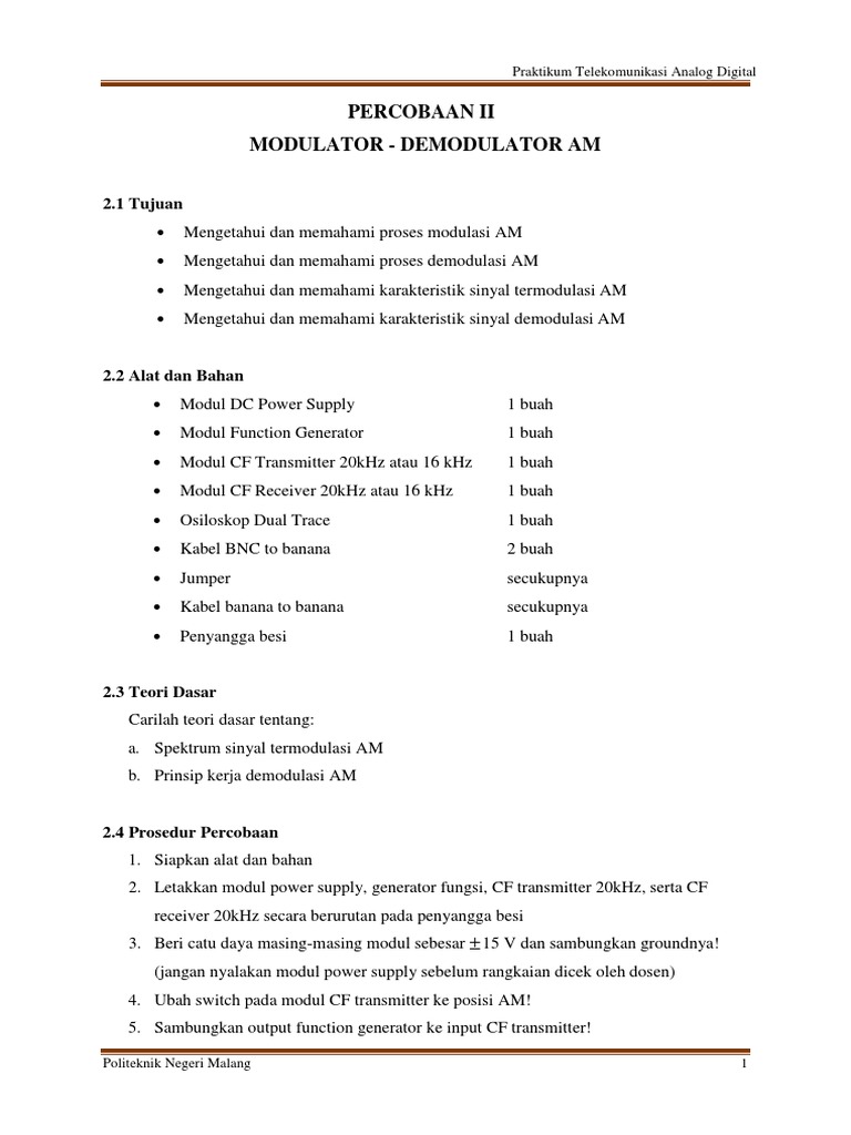 Praktikum Modulator-Demodulator AM | PDF | Sains & Matematika | Komputer