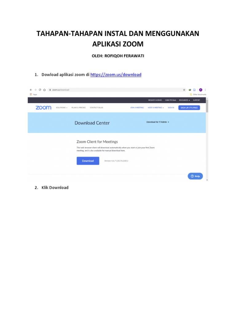 Tutorial Penggunaan Aplikasi Zoom PDF | PDF