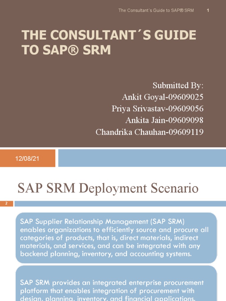 The Consultant S Guide To Sap® SRM | PDF | Receipt | Invoice