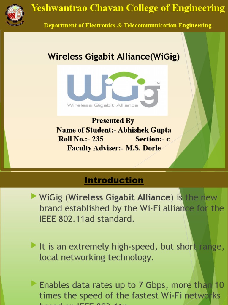 WiGig PPT | PDF | Ieee 802.11 | Orthogonal Frequency Division Multiplexing
