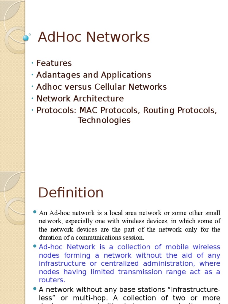 AdHoc Networks | PDF | Wireless Ad Hoc Network | Computer Network