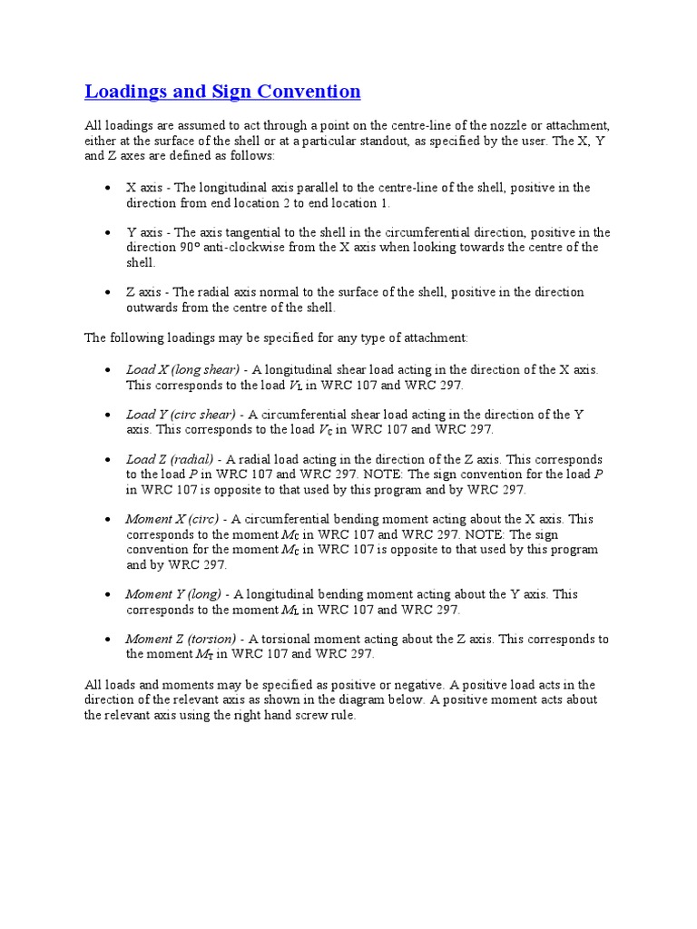 Loadings and Sign Convention Explained | PDF | Bending | Stress (Mechanics)
