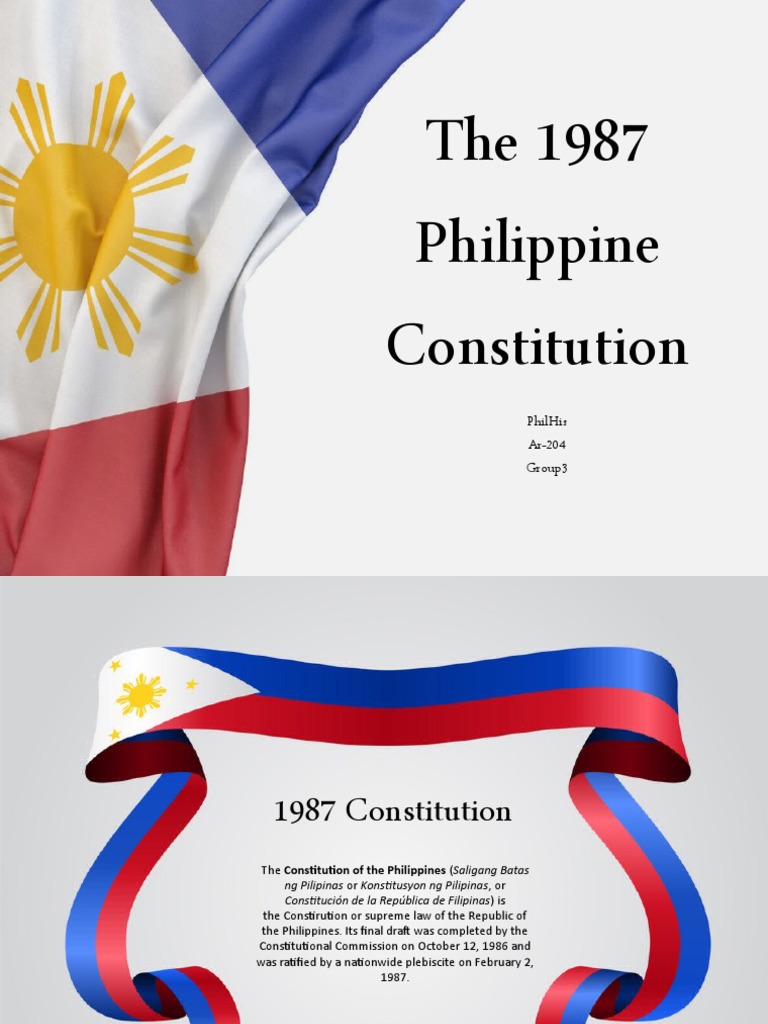 The 1987 Philippine Constitution | PDF | Sources Of Law | Political Science