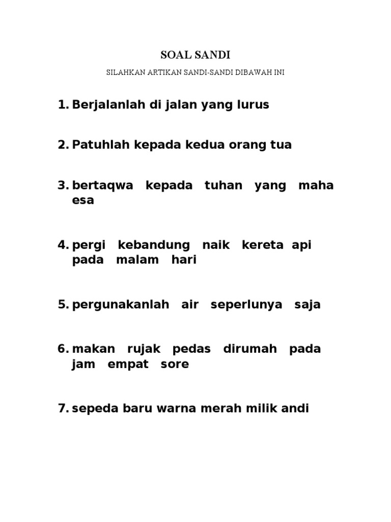 Soal Sandi | PDF