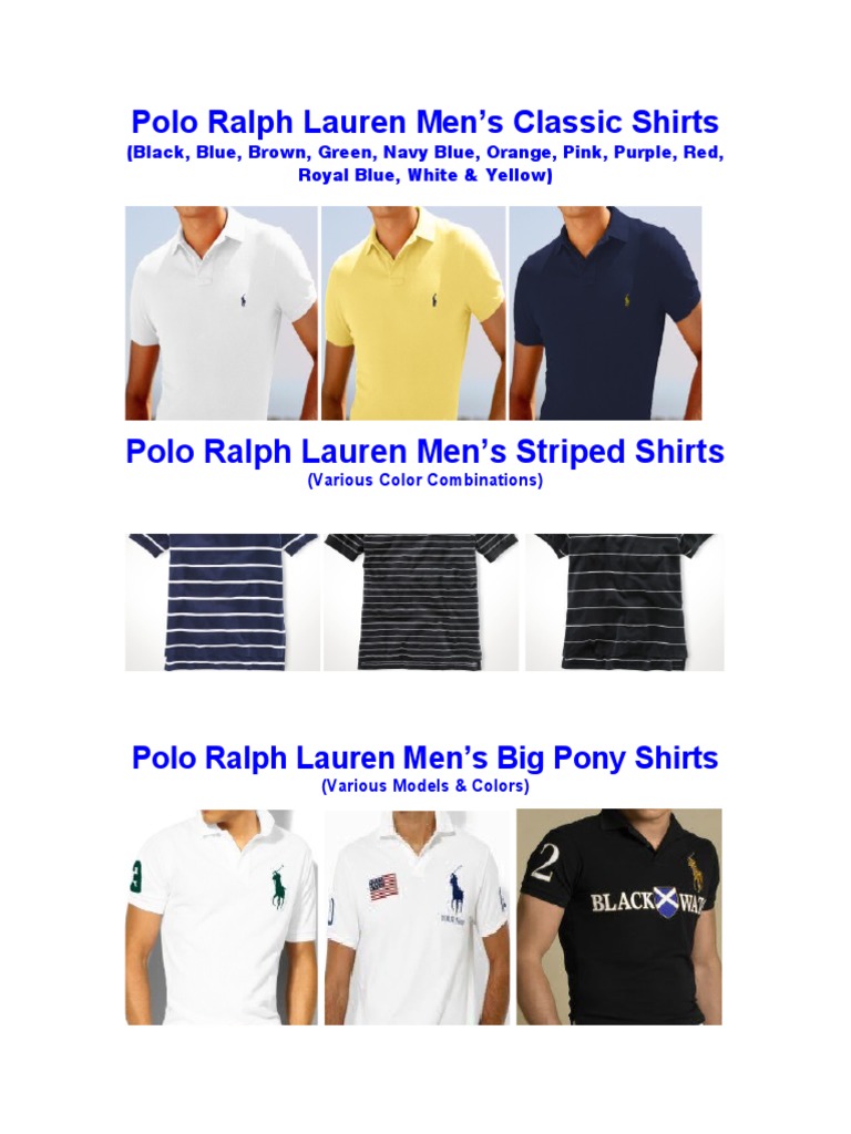 Polo Ralph Lauren, Fred Perry & Burberry Shirts Catalogue | PDF | Brown ...