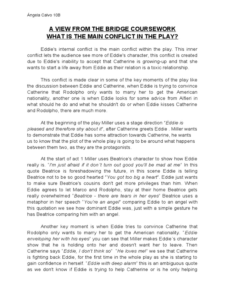 A View From The Bridge Coursework | PDF | General Fiction
