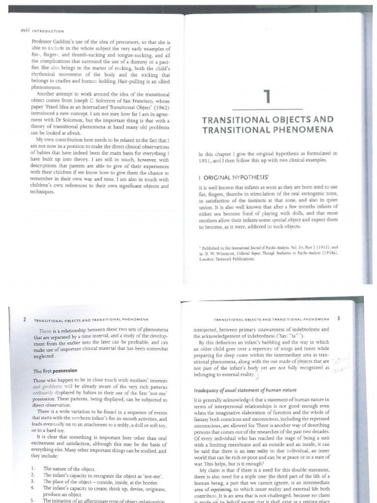 Winnicott ch1 PDF | PDF | Weaning | Theory