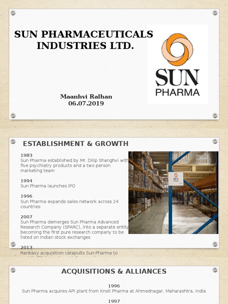 Sun Pharma | PDF | Pharmaceutics | Industries