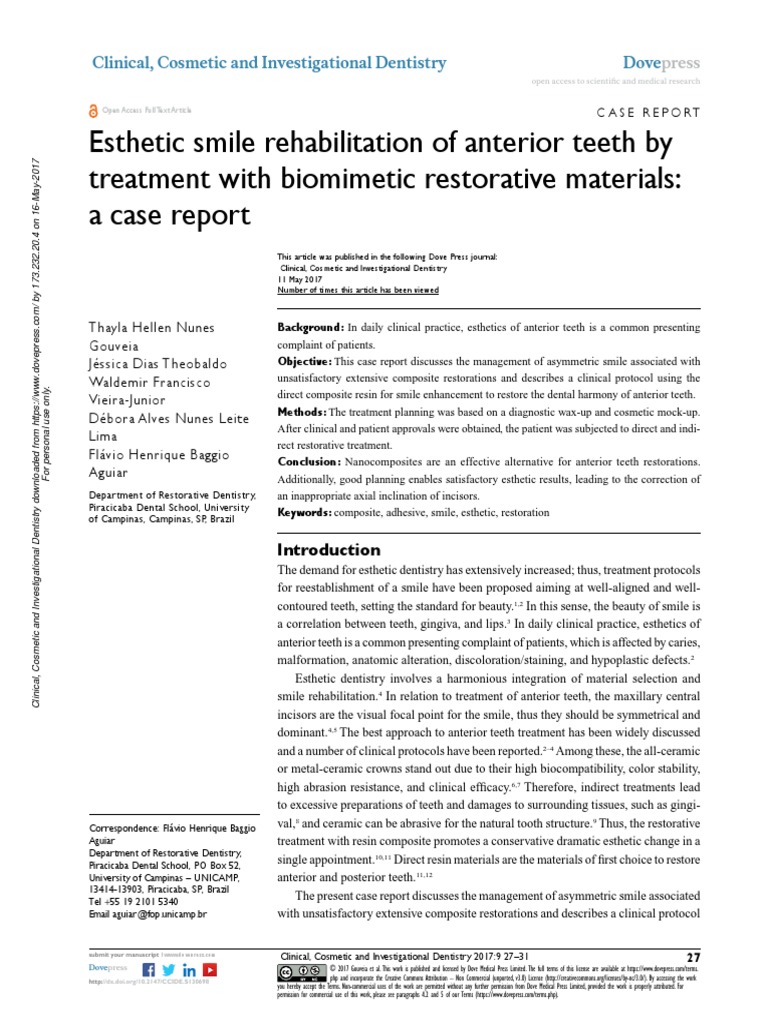 Esthetic Smile Rehabilitation of Anterior Teeth by | PDF | Dental ...