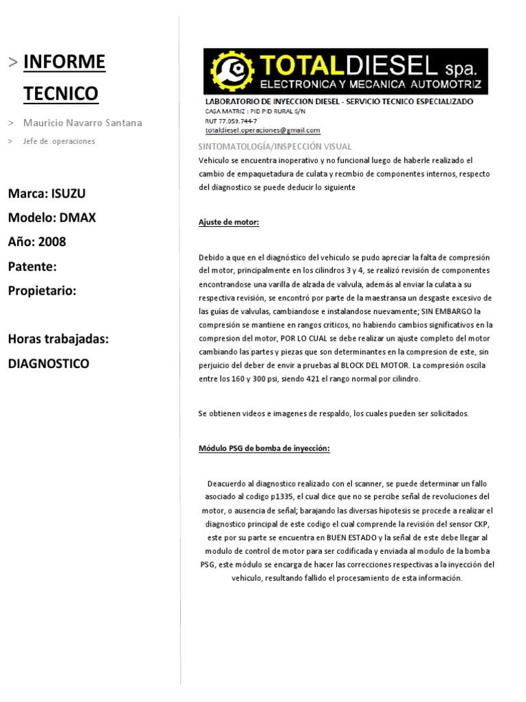 Informe Tecnico Dmax 3.0 VP44 | PDF | Science | Ciencia y Tecnología