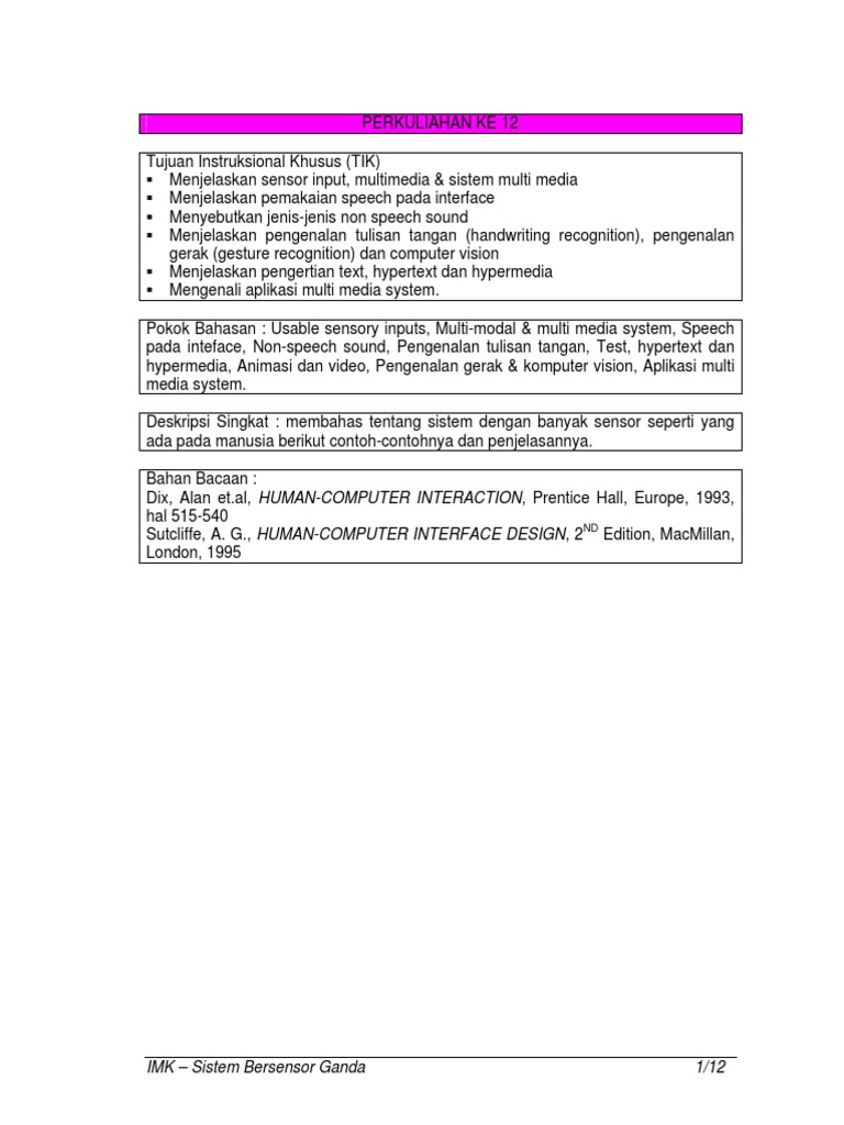 LecNote Sistem Multi Sensor | PDF | Seni & Disiplin Bahasa