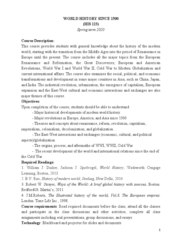 World History Since 1500 | Download Free PDF | Imperialism | Modern History