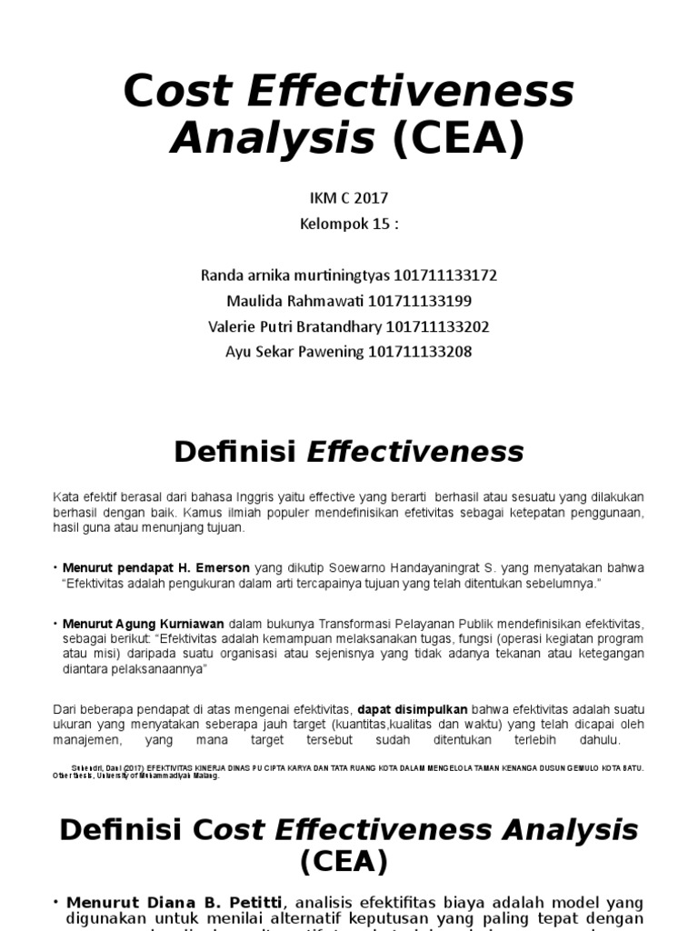 Cost Effectiveness Analysis (Cea) | PDF