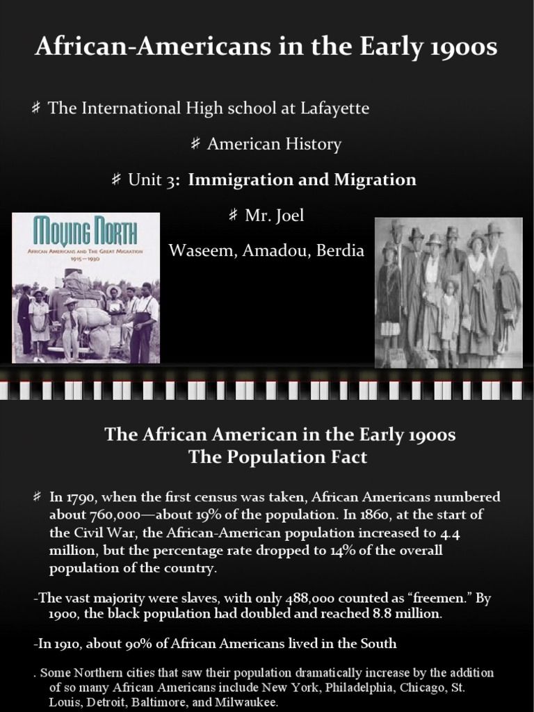 African-Americans in The Early 1900s - Berdia, Waseem, Amadou | PDF ...
