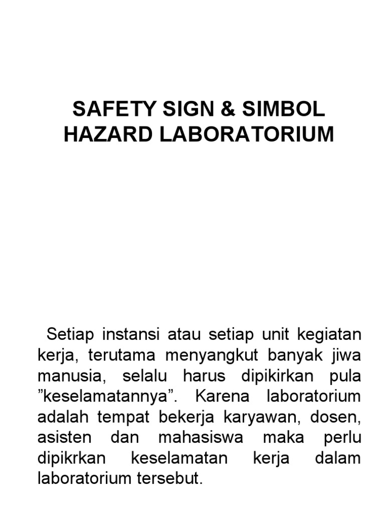 Safety Sign K3 Laboratorium | PDF