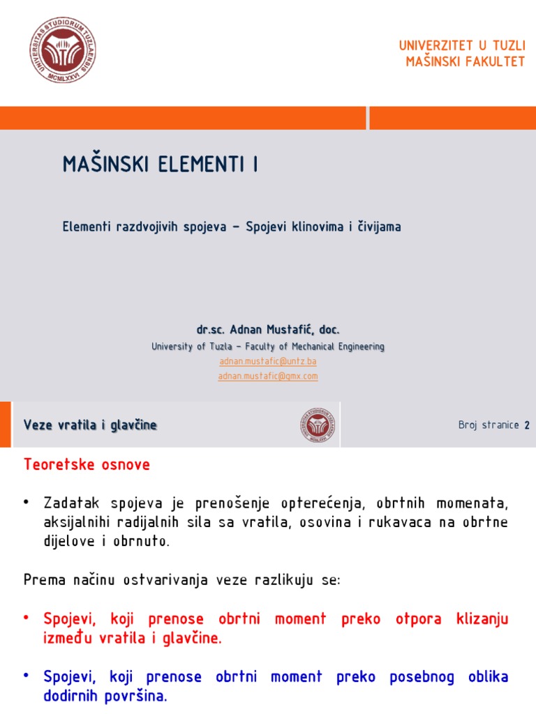 09 - Razdvojive Veze - Klinovi I Svornjaci | PDF