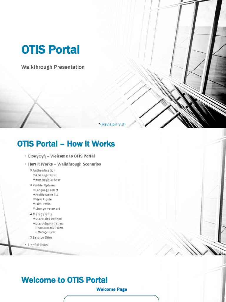 OTIS Portal - How It Works - Rev.3.0 | PDF | Login | Password