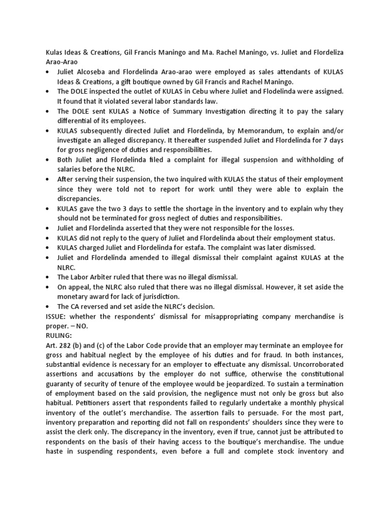 Kulas Ideas & Creations, Gil Francis Maningo and Ma. Rachel Maningo, vs ...