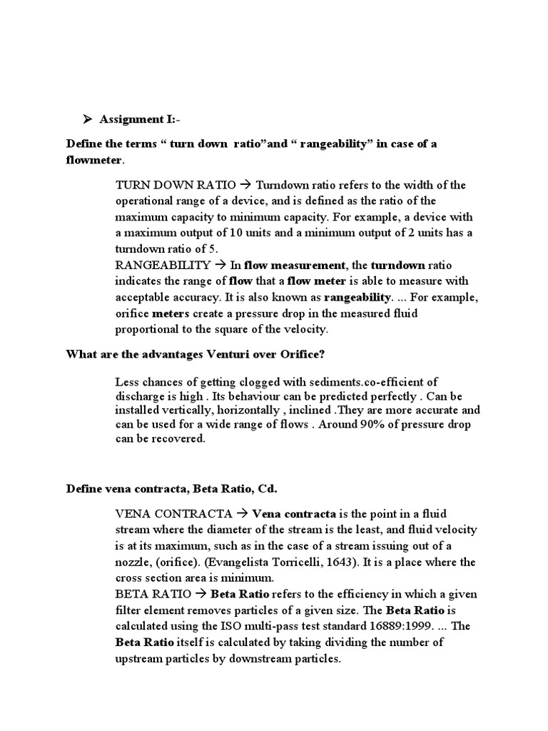 Instrumentation Assignment | PDF | Flow Measurement | Dynamics (Mechanics)