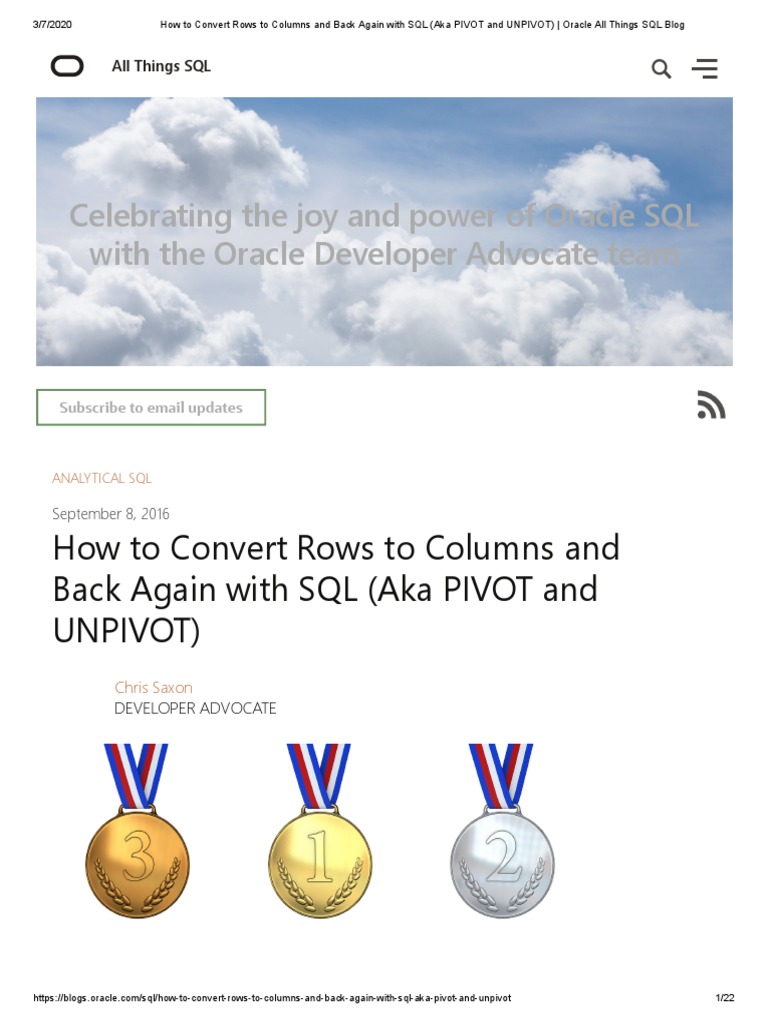 How To Convert Rows To Columns and Back Again With SQL (Aka PIVOT and ...