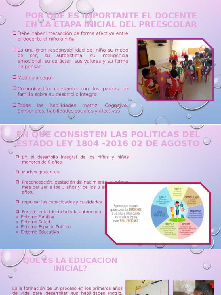 Etapa Inicial Diapositivas | PDF | Infancia | Educación de la primera ...