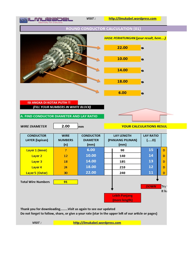 Round Conductor Calculation | PDF | Manufactured Goods | Electrical ...
