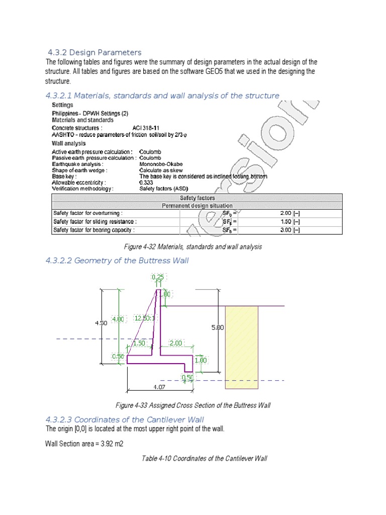 Buttress Wall Design and Stability Analysis | PDF | Wall | Concrete