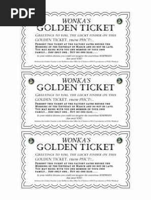 Golden Ticket Template Black And White