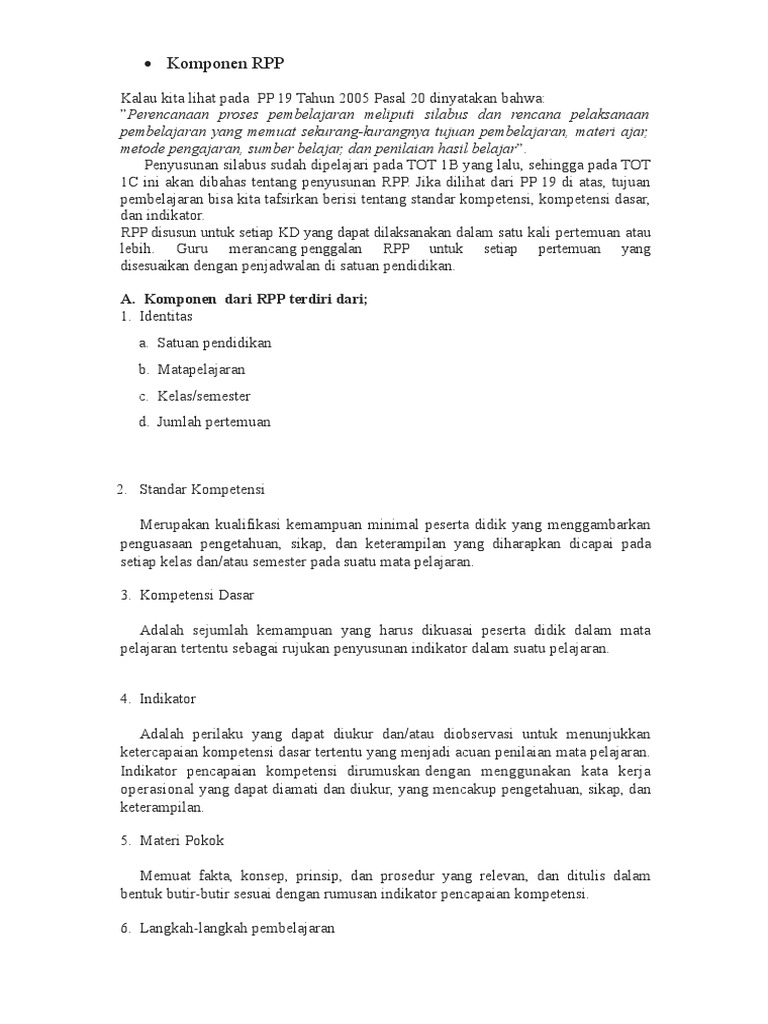 RPP Telaah Kurikulum | PDF