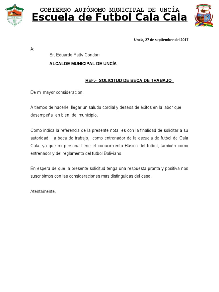 Solicitud Oficial | PDF
