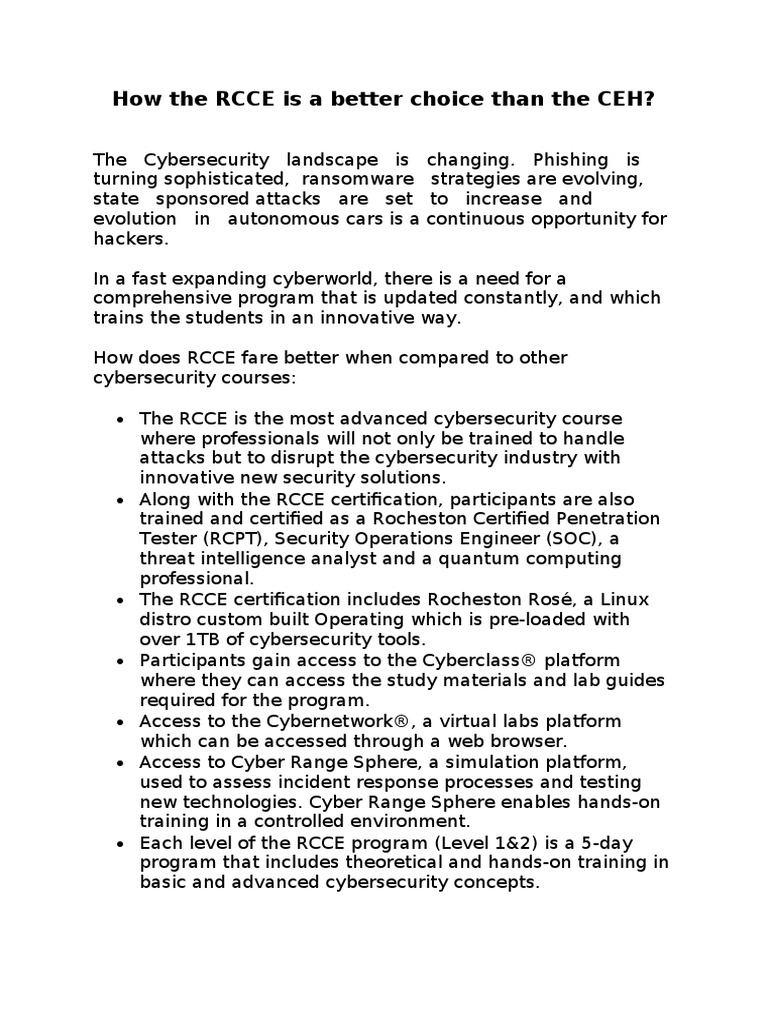 How The RCCE Is A Better Choice Than The CEH? | PDF | Computers