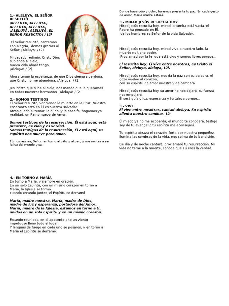 Cantos X Via Lucis | PDF | María, madre de Jesús | Jesús