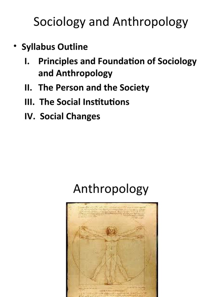 Introduction To Sociology and Anthropology | PDF | Anthropology | Sociology