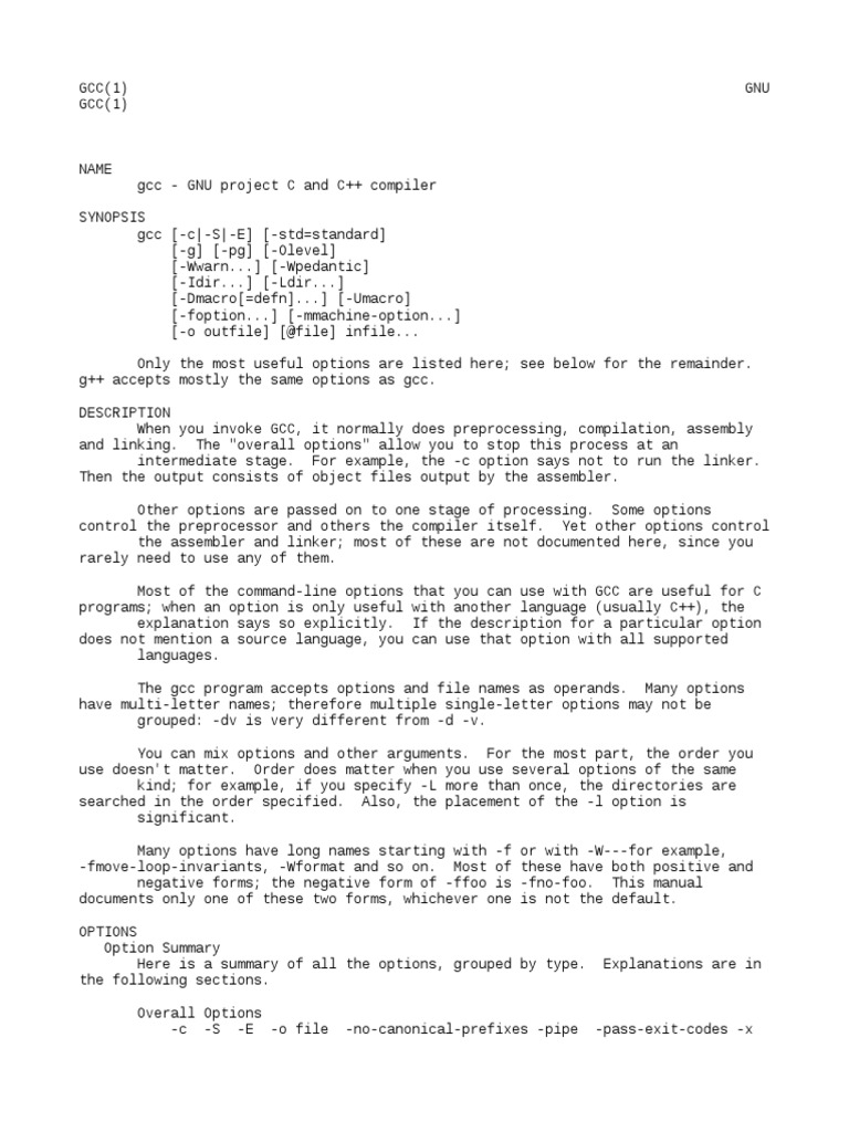 Manual de Compilacion GCC | PDF | Compiler | Command Line Interface