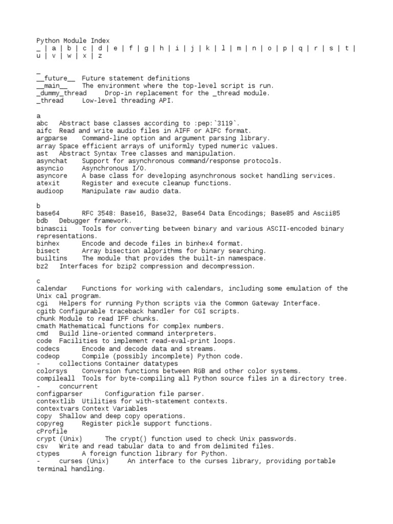 Python Modules | PDF | Python (Programming Language) | Unix