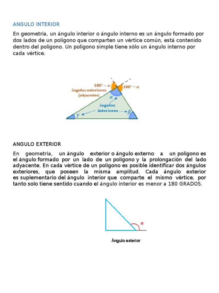 Ángulos Internos y Externos en Polígonos | PDF