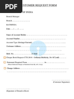 Account Related Common Request Form | PDF | Cheque | Banks