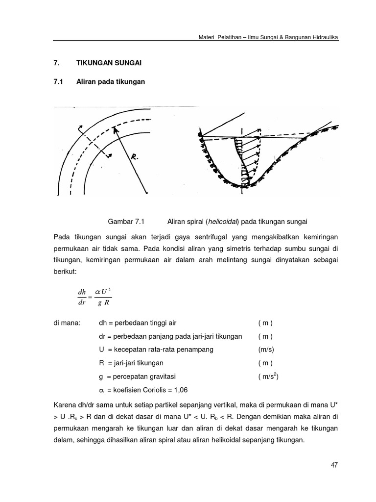 Aliran dan Erosi pada Tikungan Sungai | PDF