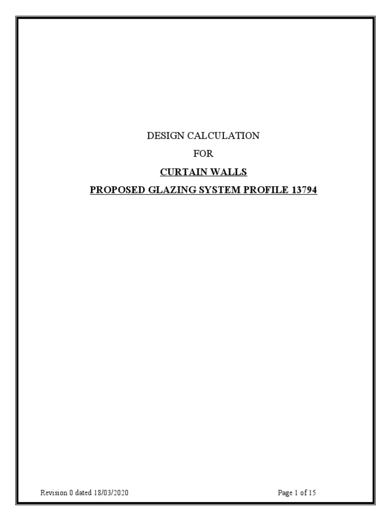 DESIGN CALCULATIONS - CW-13794 - Mullion 3.8m at 5m Height | PDF | Wind ...